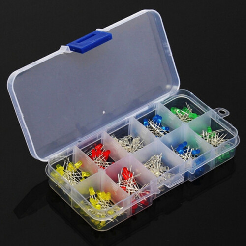 200 peças de LED de 3mm em 5 cores - Kit Universal de Diodos Emissores ...