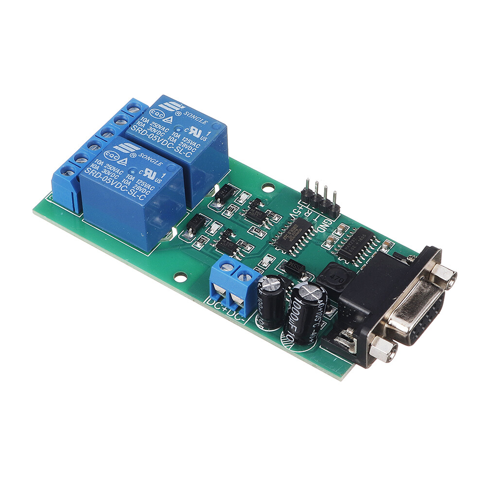 YYE-2 RS232 Adjustable UART Serial Port Remote Control 2 Channel Relay Module MCU PC Control ...