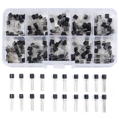 200pcs 10Values x20 TO-92 Transistor Assortment Assorted Kit 2N2222 ...