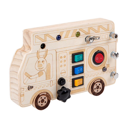 (A) Wooden Montessori LED Busy Board for Sensory Play on OnBuy