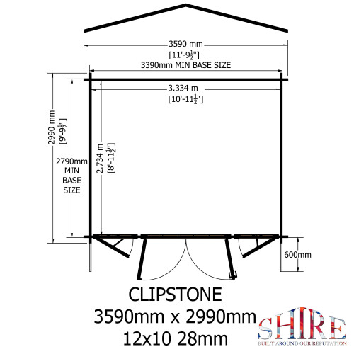 Shire Clipstone 12Gx10 Log Cabin 28mm interlock cladding on OnBuy