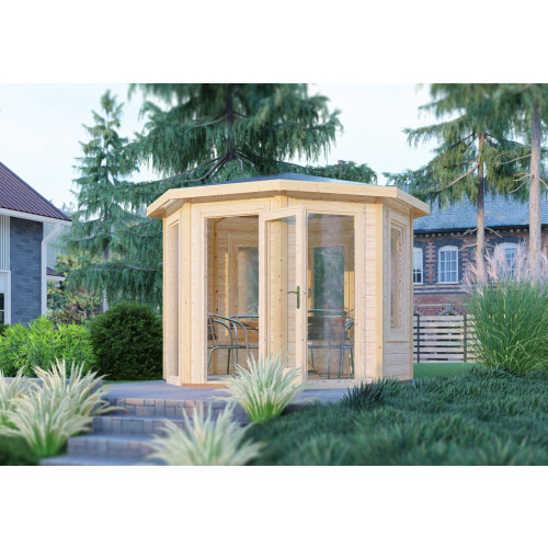 Shire Pavillion 10x10 Octagon Log Cabin 44mm thick timber cladding on OnBuy