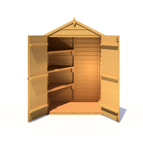 Shire Overlap Double Door 4x3 with Shelves Storage Shed - Outdoor ...