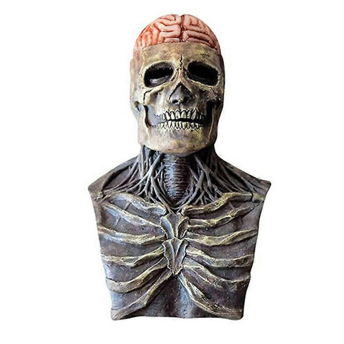 (Red) Skeleton Skull Full Head Mask Horror Cosplay Latex Headgear ...