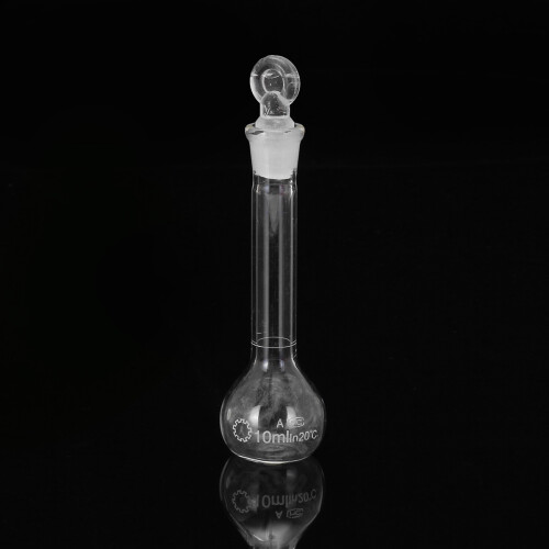 10mL Clear Glass Volumetric Flask w/ Glass Stopper Lab Chemistry ...
