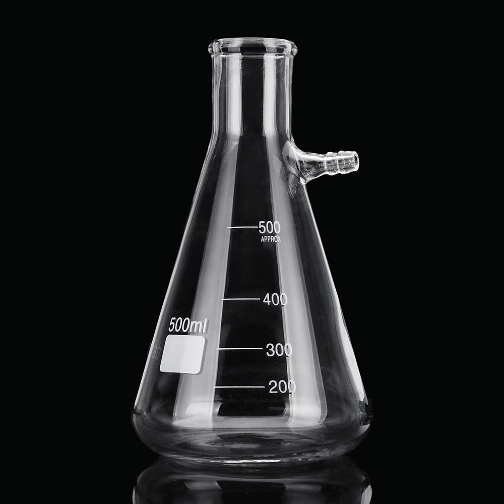 500mL Clear Borosilicate Glass Filtering Flask Vacuum Filtration Flask ...