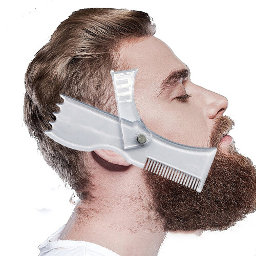 New Beard Shaping Tool Trimming Shaper Template Comb Transparent Men's ...