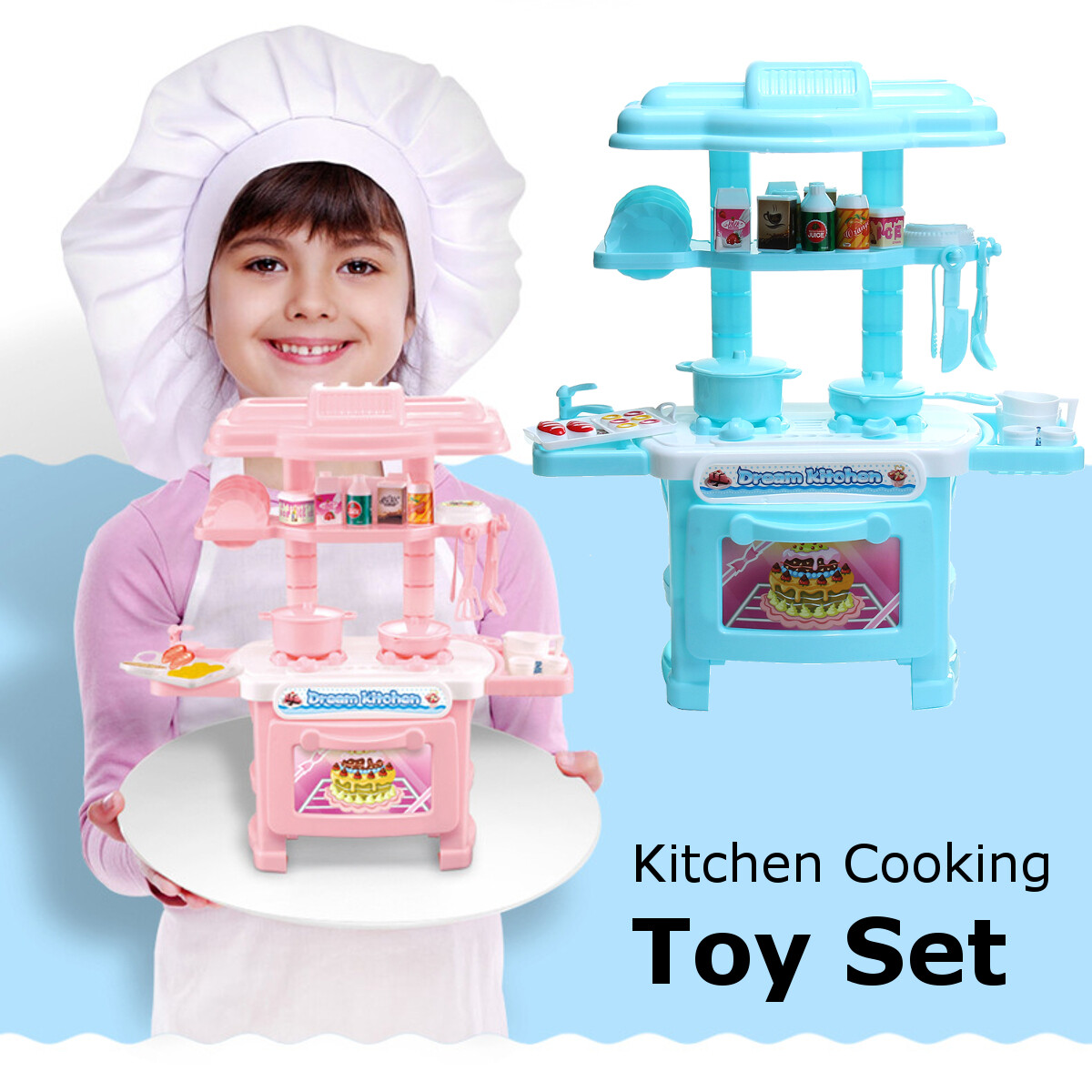 Kids Playing Kitchen Pretend Custom Stove Cabinet Plastic Cooking Role ...