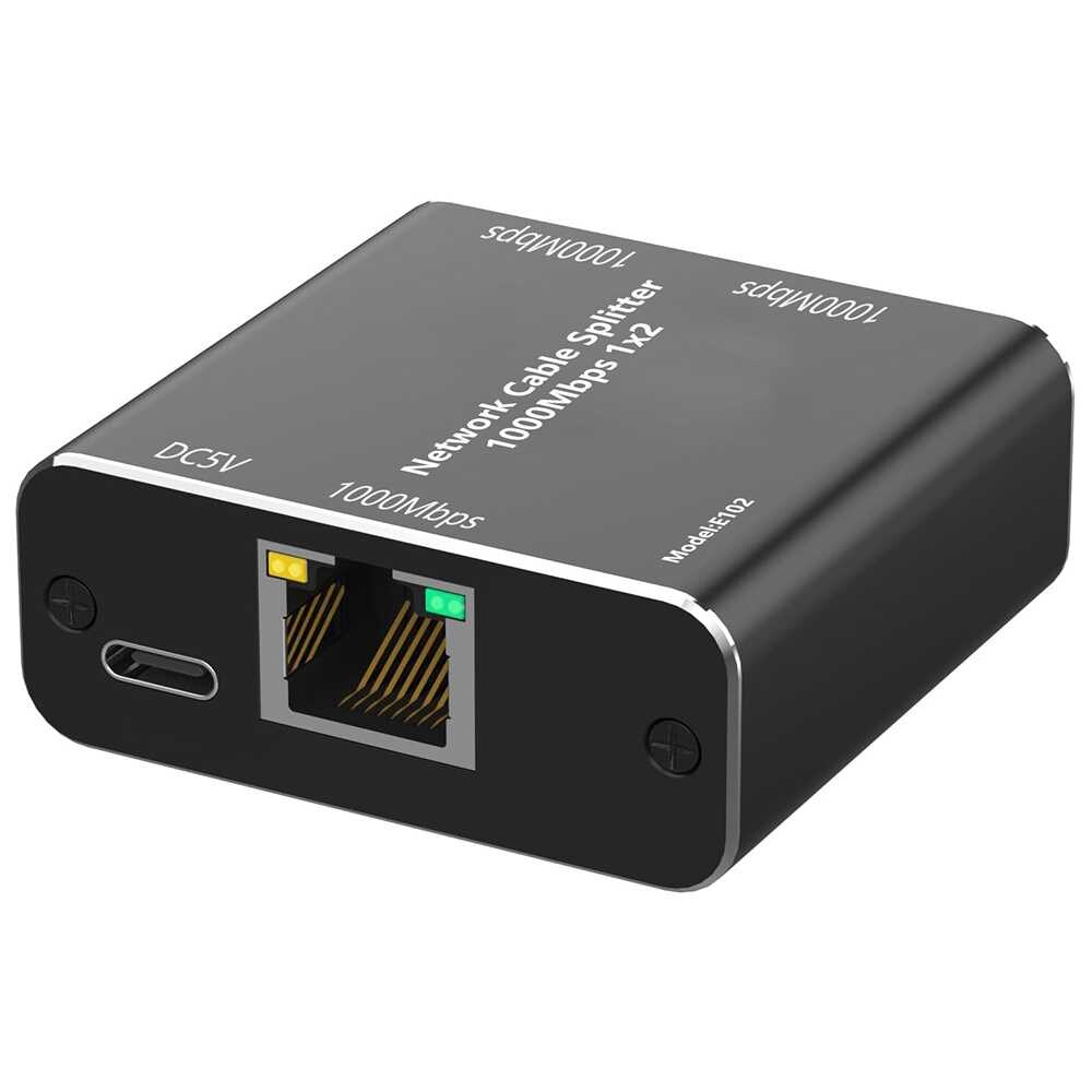KC-E102 1000M LAN 1 to 2 RJ45 Splitter Adapter Ethernet Network Female ...