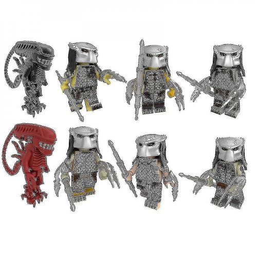 8pc Predator Alien Assembled Building Block Minifigures Educational ...