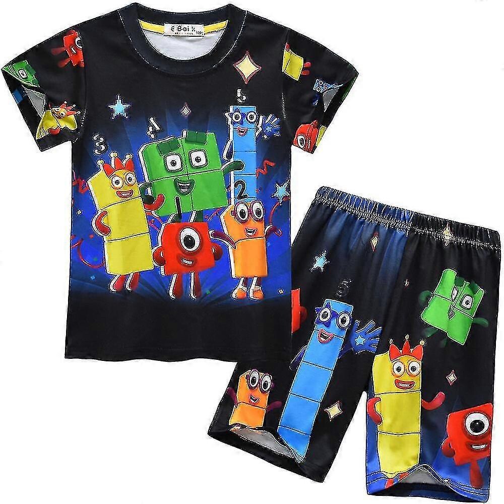 (5-6Years) Numberblocks Kids Boys Girls Short Sleeve Pyjamas Set ...