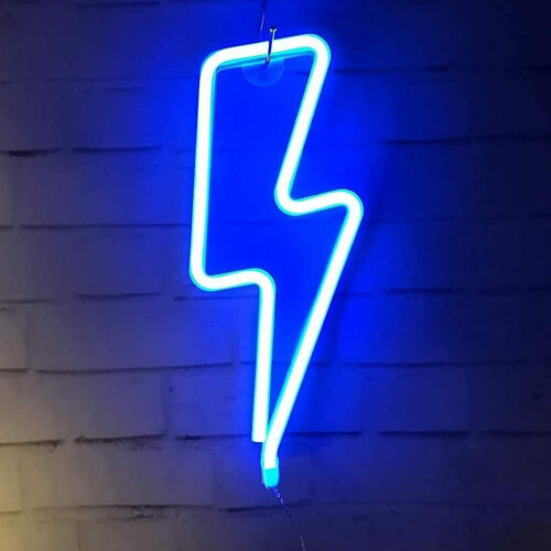Lightning Shape Neon Signs Lights, Neon Lights For Bedroom, Led Sign ...