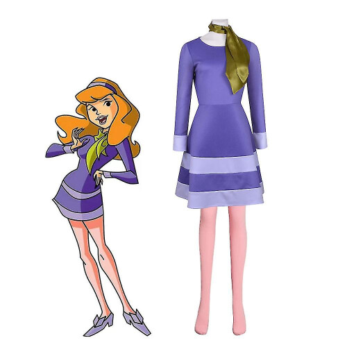 (XL, Daphne cos clothing) Scooby-doo Velma Cos Costume Halloween ...