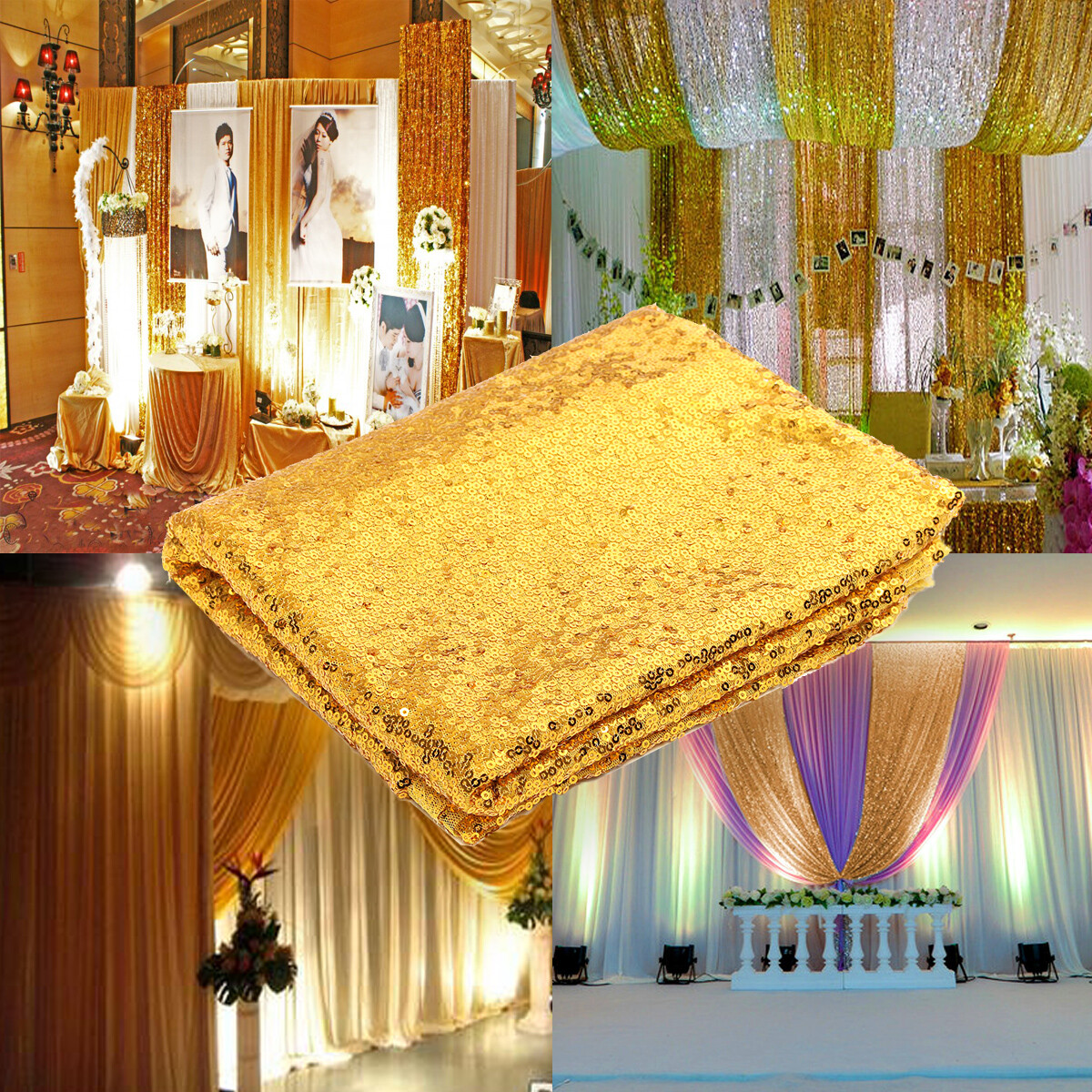 3X5FT Gold Sequin Photo Backdrop Wedding Photo Booth Photography ...