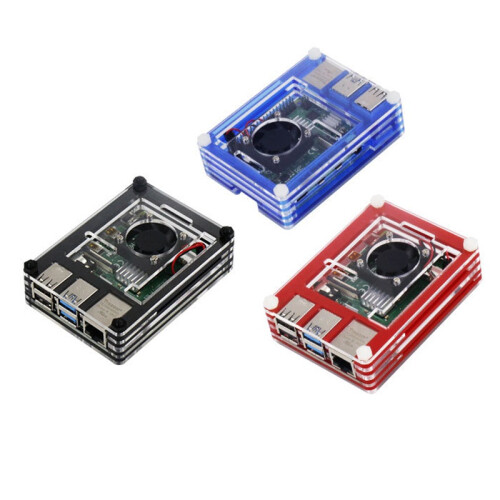 YAHBOOM Raspberry Pi 4th Generation 9 layer Acrylic Shell with Cooling Fan Suitable for ...