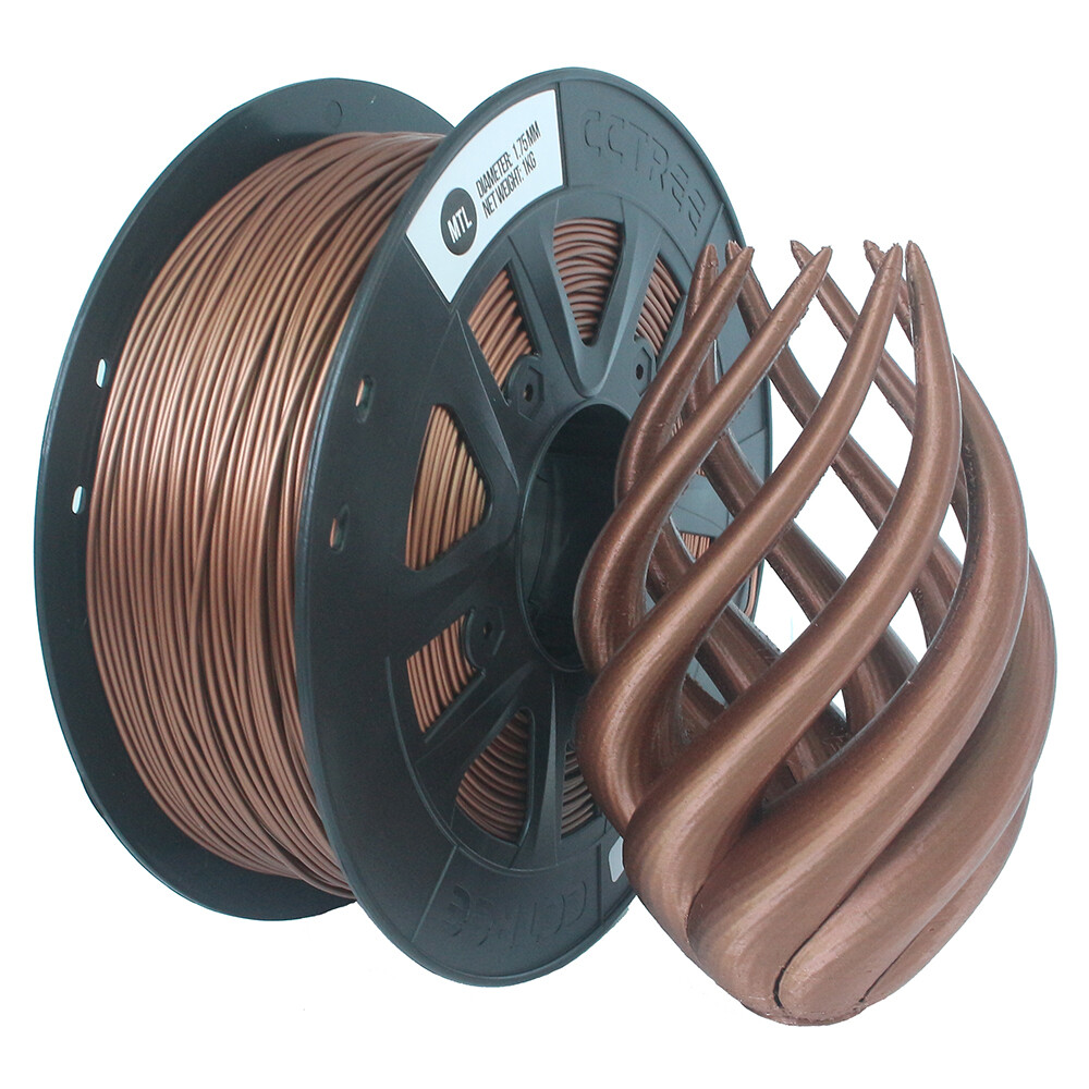 CCTREE 1.75mm 1KG Roll Metal Bronze Copper Filled Filament on OnBuy