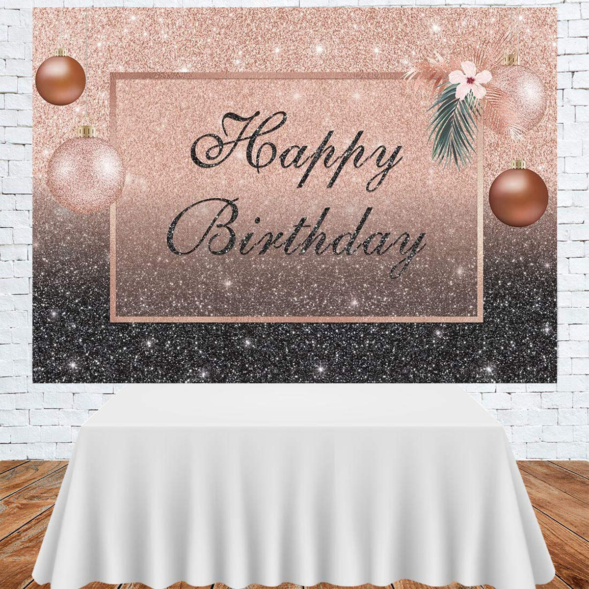 Birthday Photography Background Pink Black Flash Backdrop for Adult ...