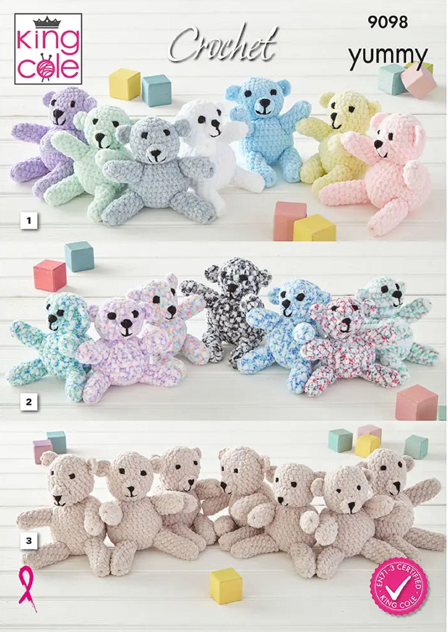 King Cole Crochet Pattern for Teddy Bear Draught Excluder 9098 on OnBuy