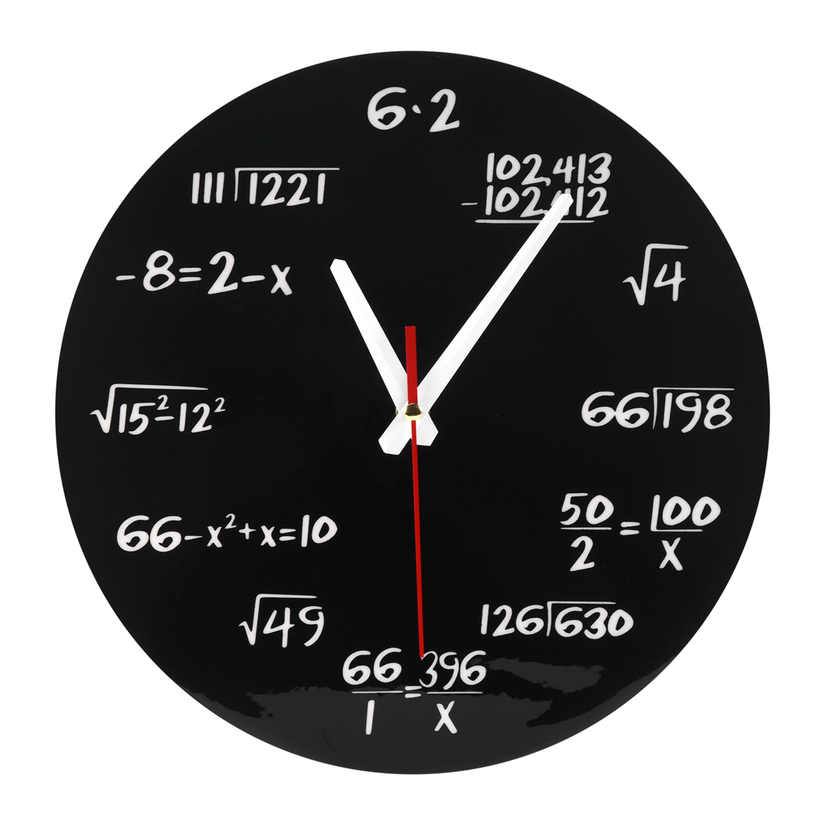 Math Wall Clock , Math Formulas Clock Quiz Clock in Black and White Unique Math Equation Clock ...