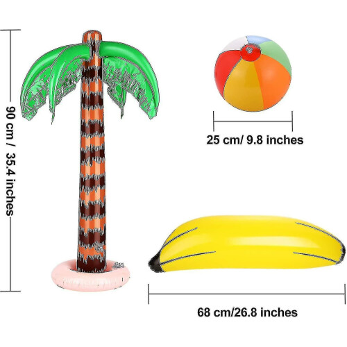 6 Pieces Inflatable Palm Trees Jumbo Coconut Trees Colorful Beach Balls ...