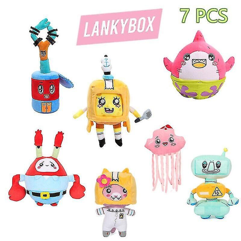 (SpongeBob-E) Lankybox Sea Plush Toy Thicc Shark Tree Bucket Foxy Boxy ...