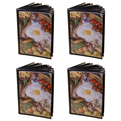 4X Transparent Restaurant Menu Covers for A4 Size Book Style Cafe Bar ...