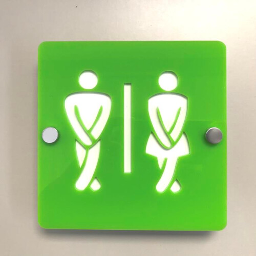 (20cm) Crossed Legged Toilet Sign - Floating - Square on OnBuy