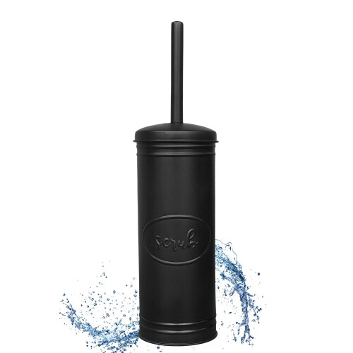 Autumn Alley Farmhouse Bathroom Toilet Brush and Holder Set - Black ...