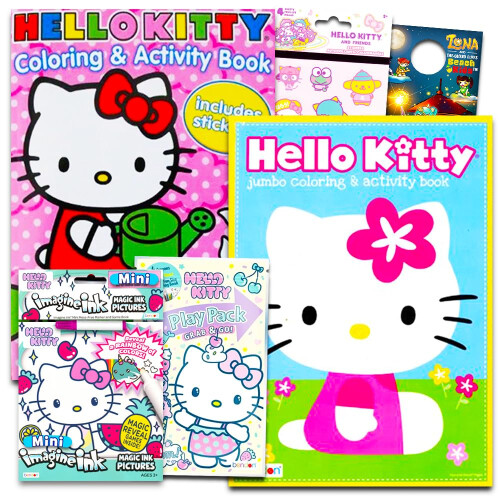 Coffret de coloriage et d'activit s Hello Kitty : 5 livres de coloriage ...