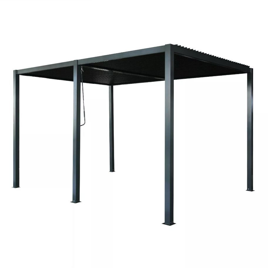 (Pergola 3m x 3M) Veranda Pergola Aluminium Shutter Roof 3m X 3m Garden 3m x 4m Louvered ...