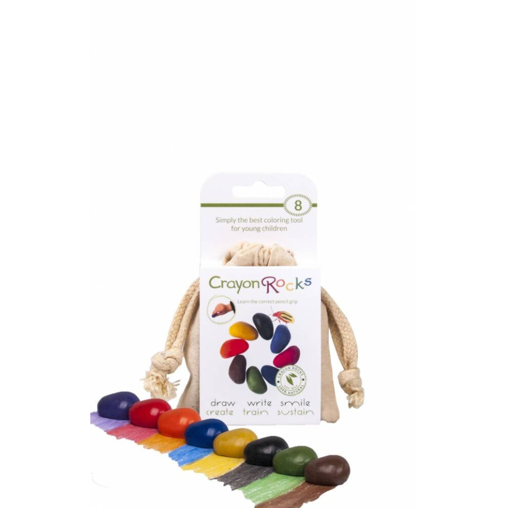 Crayon Rocks Crayons dans une poignee de trepied Rock Shape 8 Count ...