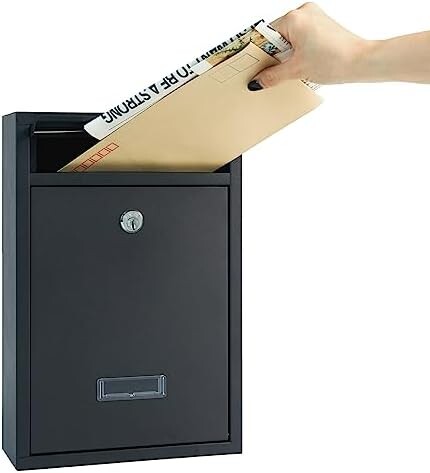 RYZAN Wall Mounted Mailbox Steel Post Box Modern Delivery Letterbox For ...