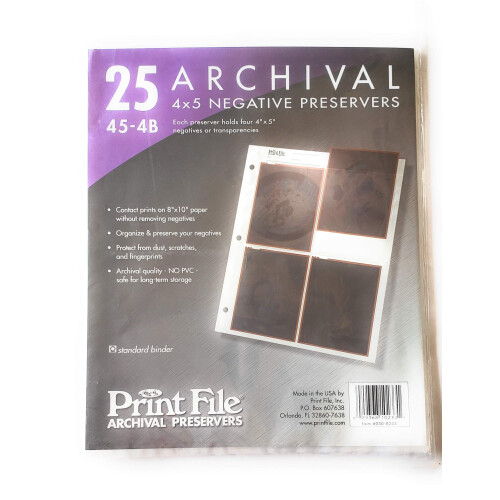 Archival Negative Pages Holds Four 4 x 5 Inches Negatives or ...