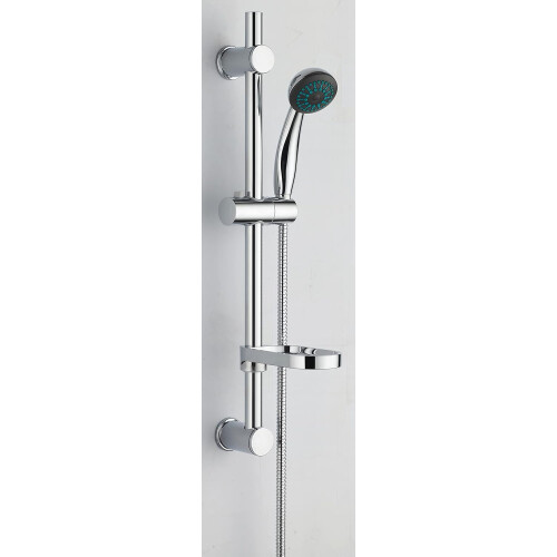 VeeBath Dura Round Shower Riser Rail Kit, Wall Mounted Shower Slide Bar ...