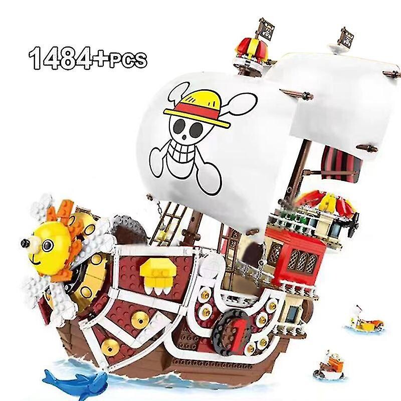 1484pcs 8dolls Anime One Piece Pirates Ship Thousand Sunny Boat Models ...