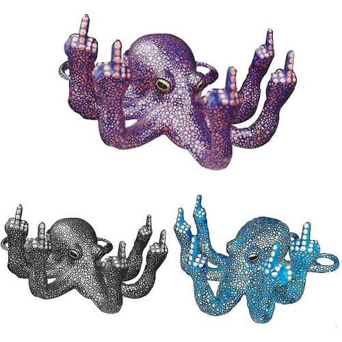 Middle Finger Statue Luminous Gesture Angry Octopus Decor with Mother ...