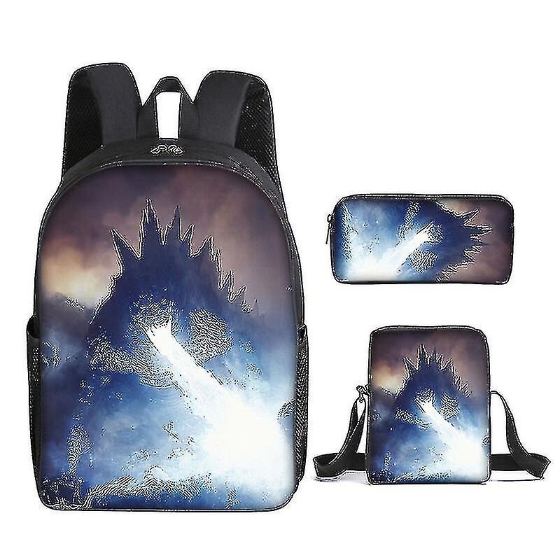 (D) Children's Gift Godzilla Vs. King Kong School Bag Three-piece ...