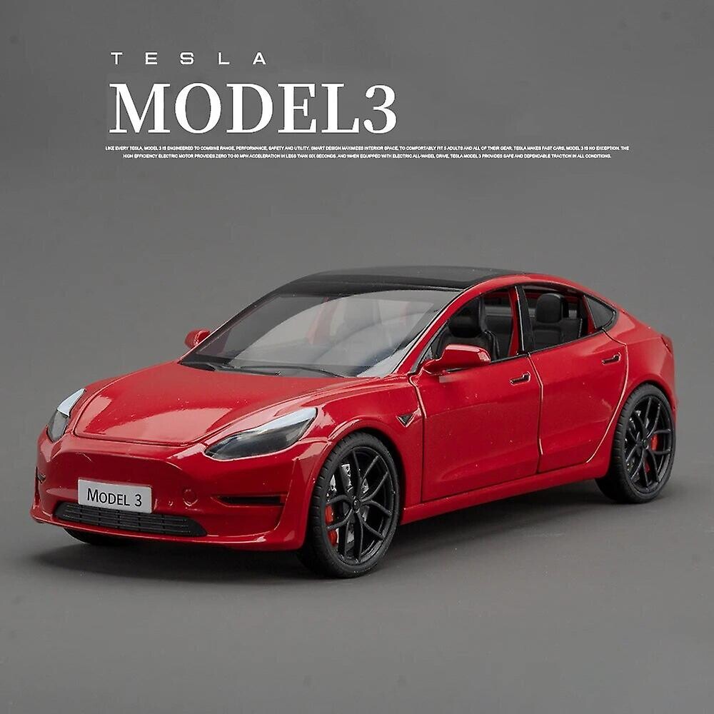 (Model 3 Red) 1:24 Tesla Cybertruck Model Y Model 3 Model X Alloy ...