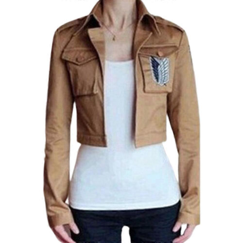 (S) Attack On Titan Mikasa Ackerman Cosplay Costume Long Sleeve Jacket Coat Scouting Legion ...