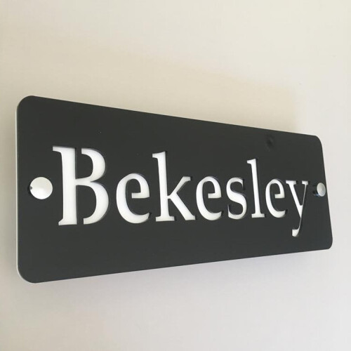 (Graphite Grey - Matt, Rounded) Rectangle Shaped House Signs on OnBuy