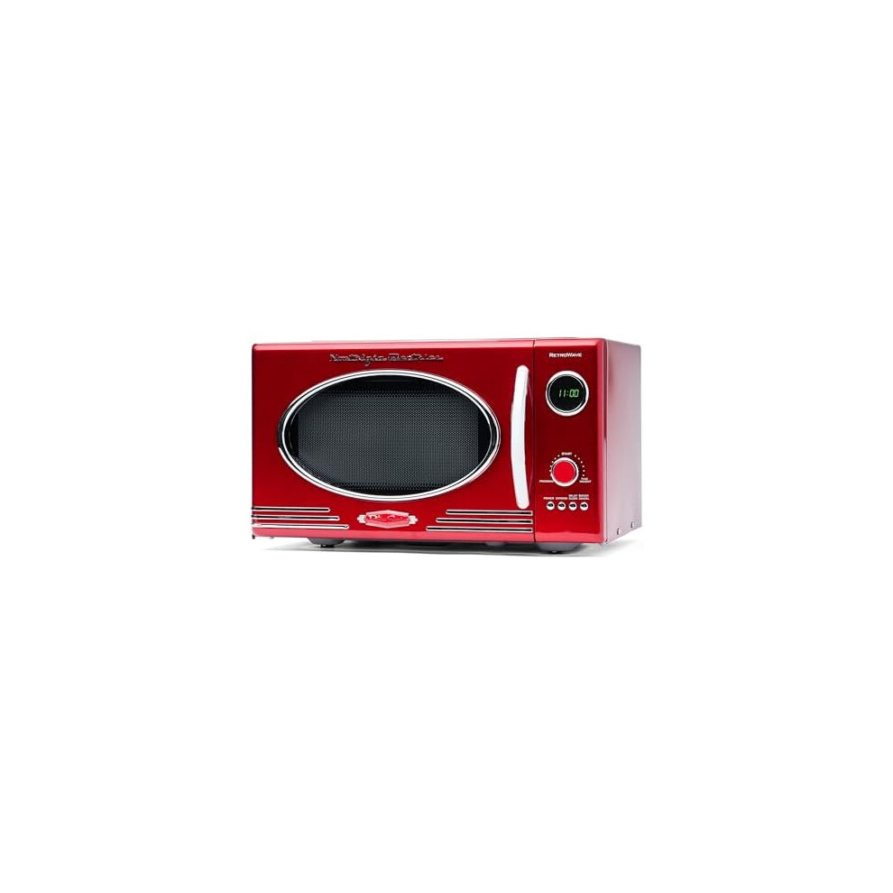 Nostalgia Retro Microwave Oven, 900 Watts with 5 Power Levels, 12 Pre ...