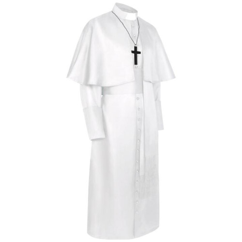 (white, L) Roman Cassock Priest Catholic Religious Robe on OnBuy