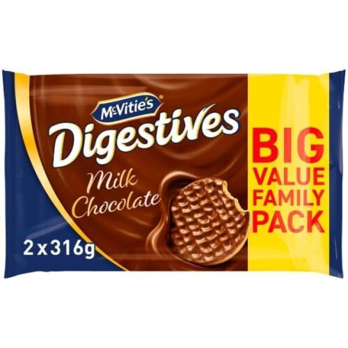 (Pack Of 4) McVitie's Milk Chocolate Digestives Biscuit 2x316g on OnBuy