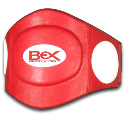 (Red, M) MMA Leather Belly / Chest / Abdominal Pad, Body Armour ...