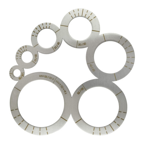 (ruler) Stainless Steel Circle Template Ruler - 7 Arc Angles on OnBuy