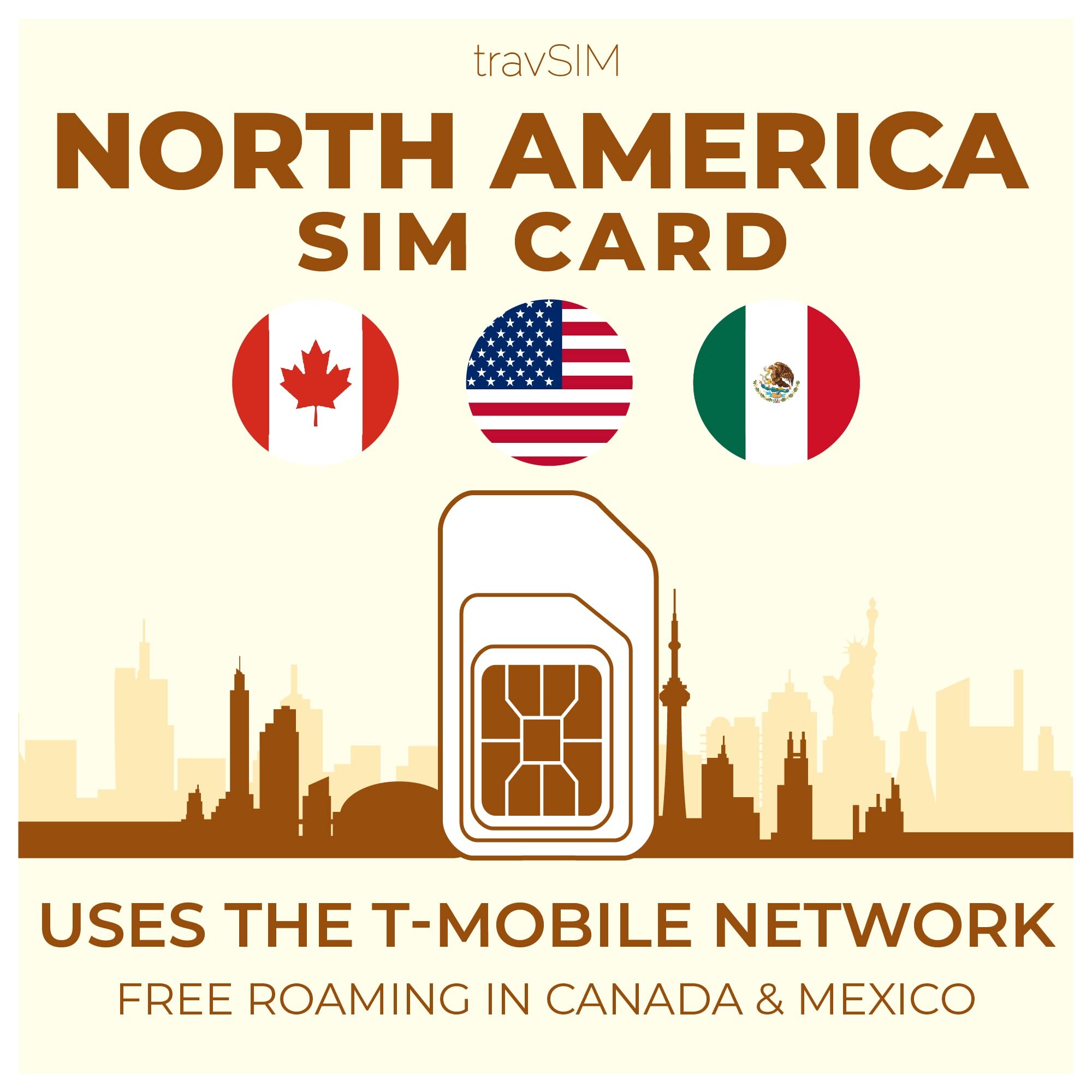 travSIM Prepaid North America SIM Card 50GB Mobile Data for The USA 5GB ...
