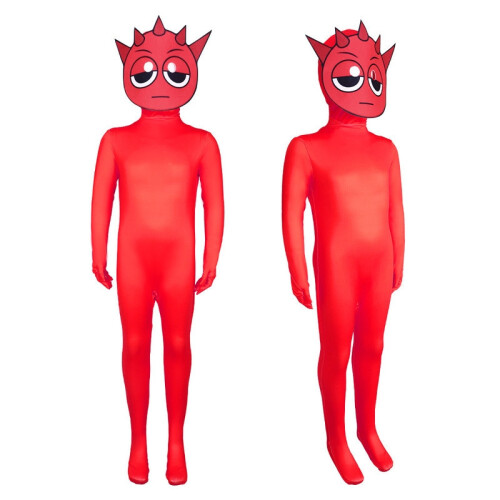 (red, 140cm) Cosplay Bodysuit For 110cm-190cm Kids And Adlts Sprunki ...