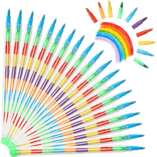 Vicloon Swop Point Crayons, 20PCS Colouring Pencils Rainbow Point ...