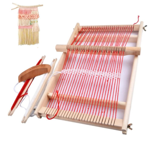 Nicoone Weaving Loom Kit, Mini Traditional Wooden Weaving Machine DIY ...
