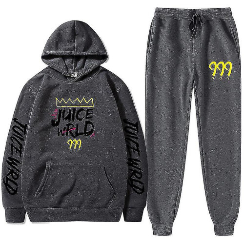 (Dark gray 1, XL) New Juice World Hoodie Suit Sweatshirt Jogging Pants ...